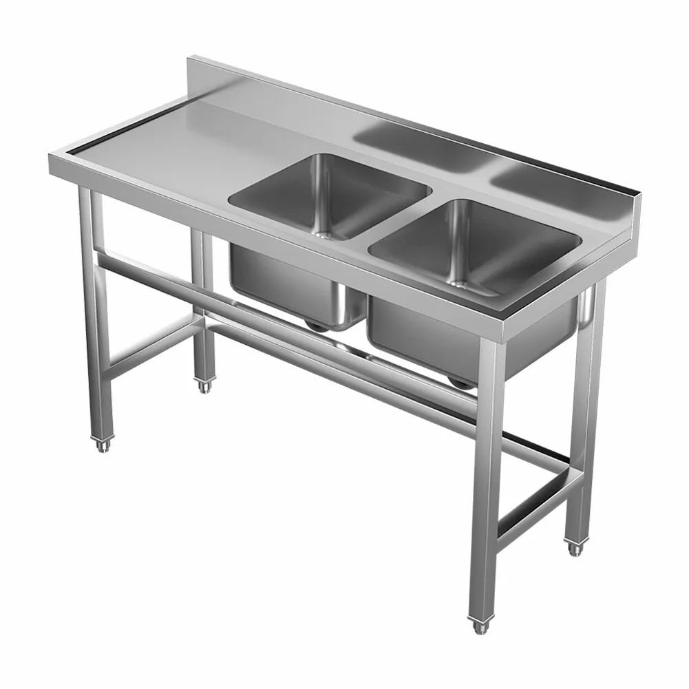 Heavy Duty Stainless Steel Double Bowl Sink Table – CVACLTD Store